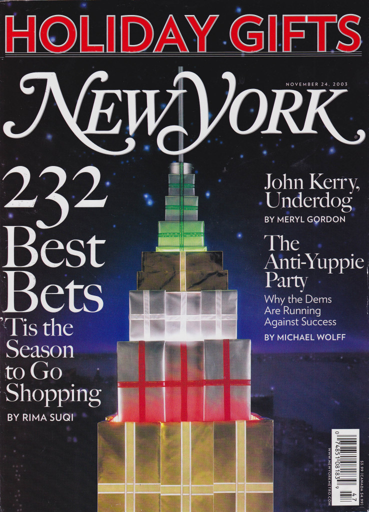 November 2003 New York Magazine Cover - Morra Designs